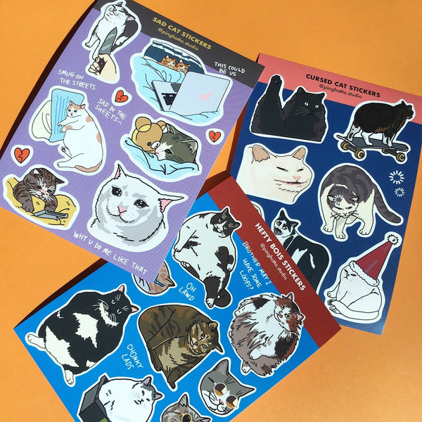 Cat Sticker Sheets: Sad Cats - El Cholo's Kid